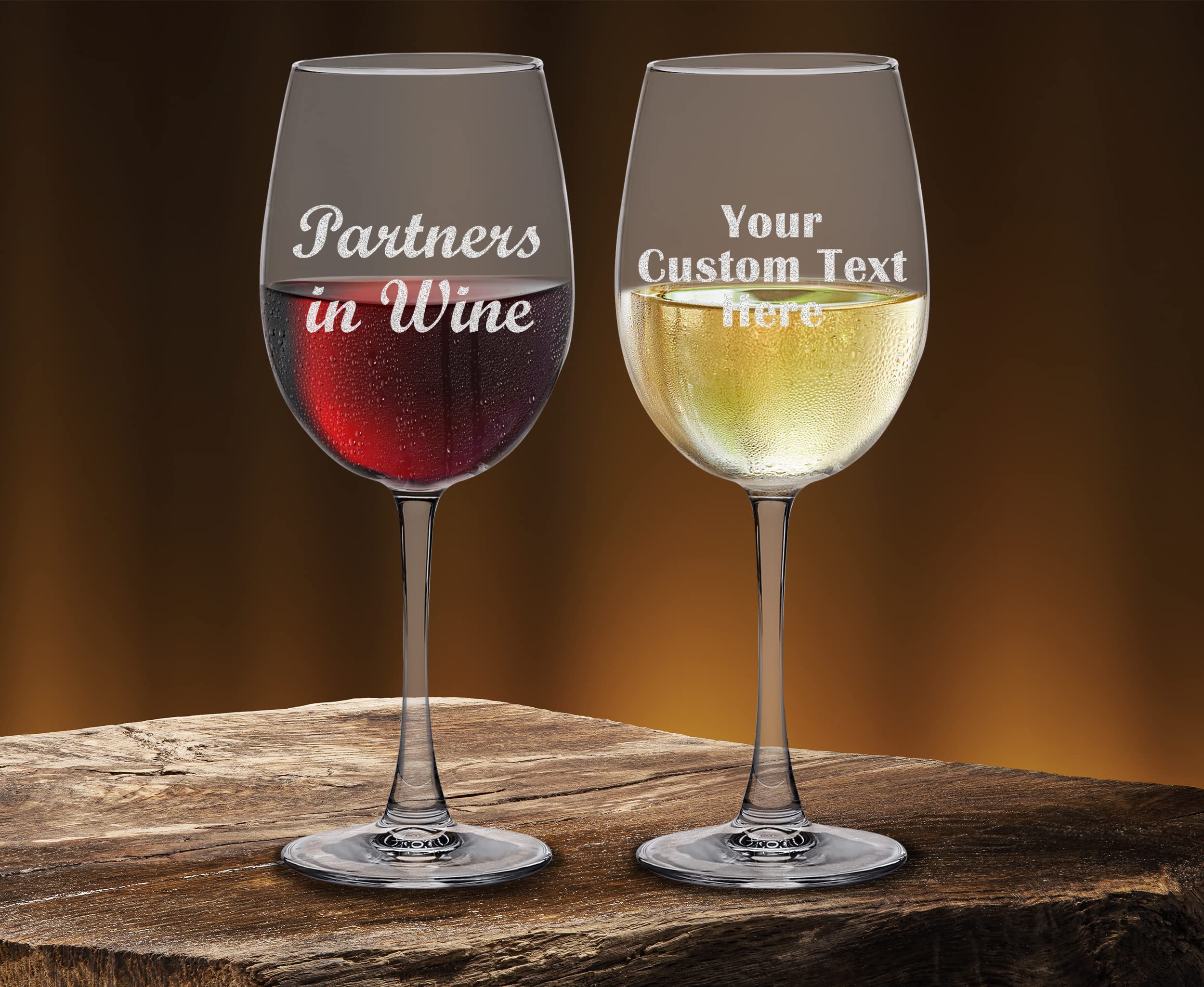 TEEAMORE Personalized Wine Glass Add Your Name Text Valentiness Day Birthday Anniversary Laser Engraved Stemmed Wine Glass 16oz