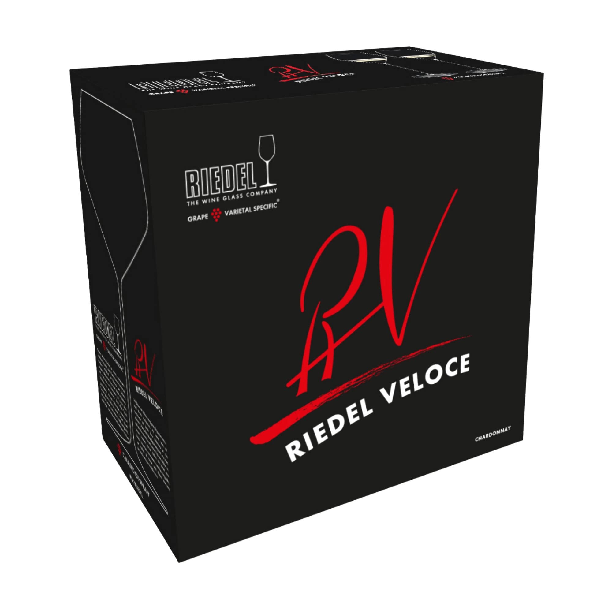 Riedel Veloce Chardonnay Glasses (Set of 2) Bundle with Microfiber Polishing Cloth (2 Items)