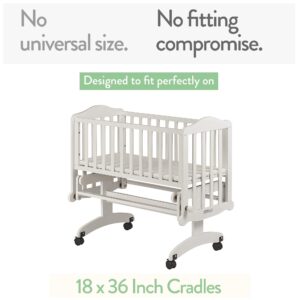 Cradle Sheets Fitted 18 x 36 Inch – Snuggly Soft 100% Jersey Cotton – Light + Dark Sage Green – 2 Pack