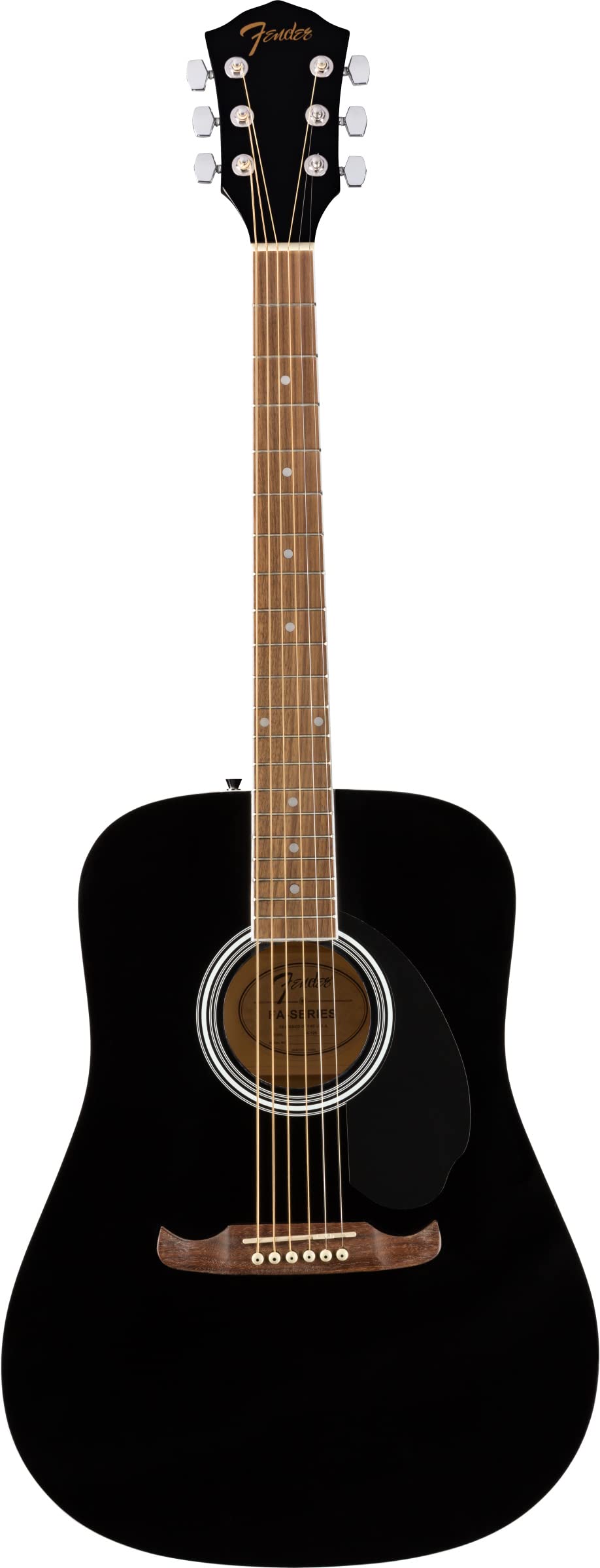 Fender FA-125 Dreadnought Acoustic Guitar - Black Bundle with Hard Case, Tuner, Strap, Strings, Picks, and Austin Bazaar Instructional DVD