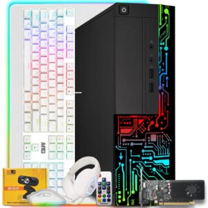 gaming pc desktop, intel core i7, techmagnet siwa 8, gt 1030 4gb ddr4, 16gb ram, 240gb ssd, mtg gaming kit with mtg webcam, wifi, win 11 home (renewed