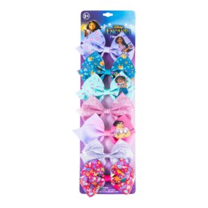 disney encanto bow bundle 7 pcs 4 inch bundle - hair bows for girls - different encanto image on each clip - alligator clip - ages 3+ hair accessories bows for girls