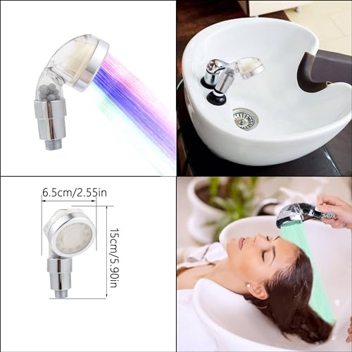 Socila Professional LED Shower Head: Auto Color Changing, High Pressure, and Water Filtration for Shampoo Bowl"