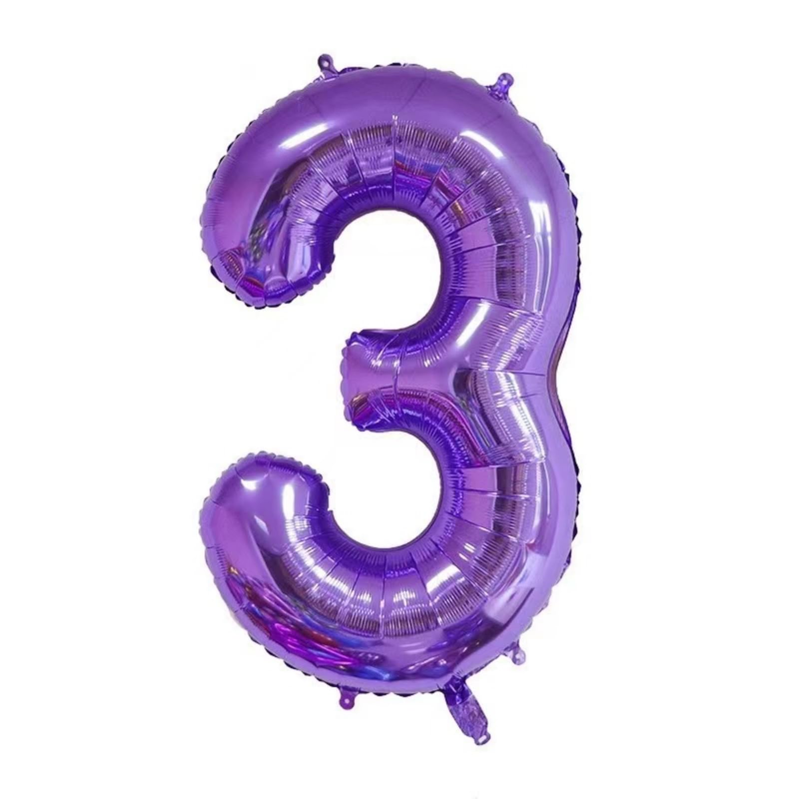 40-Inch Purple Number 3 Crown Balloons Set, 3rd Birthday Balloons for Girls, Wedding Anniversar Celebration Decorative Balloons. (3)