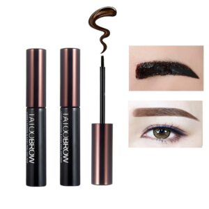 2 pcs tattoo peel off eyebrow gel tint,tattoo brow peel off tint gel,3 days long-lasting waterproof brown tattoo gel tint,easy application (101 brown)