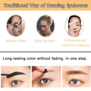 2 PCS Tattoo Peel Off Eyebrow Gel Tint,Tattoo Brow Peel Off Tint Gel,3 Days Long-Lasting Waterproof Brown Tattoo Gel Tint,Easy Application (101 Brown)