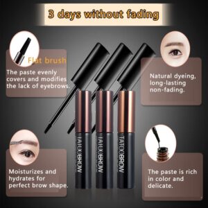 2 PCS Tattoo Peel Off Eyebrow Gel Tint,Tattoo Brow Peel Off Tint Gel,3 Days Long-Lasting Waterproof Brown Tattoo Gel Tint,Easy Application (101 Brown)