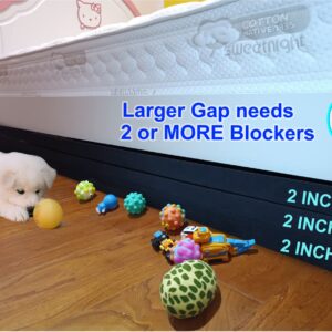 2 Pack Toy Blocker for Under Couch, Under Bed Blocker for Pets, Stop Toys from Going Under Sofa or Furniture, Adjustable Elastic Gap Bumper Stopper Guards for Bed Underneath (12Ft by 2 inch, 2pcs)