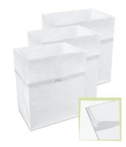 clean cubes 13 gallon multi-liner disposable trash cans (3-pack). reusable garbage and recycling bins for parties, events, and more (white - 18" tall x 14" wide 10" deep)