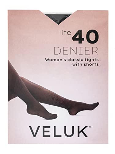 Veluk Sheer Tights For Women Lite 40 Denier With Shorts, Half-Matte Surface, Round Seams, Elastic Belt and Compacted Toe