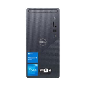 dell inspiron 3910 desktop, 12th gen intel core i5-12400 processor, 16gb ddr4 ram, 512gb ssd, hdmi, dp, dvd-rw, bluetooth, wired keyboard&mouse, wi-fi 6, windows 11 home, black 16gb 512gb pcie ssd