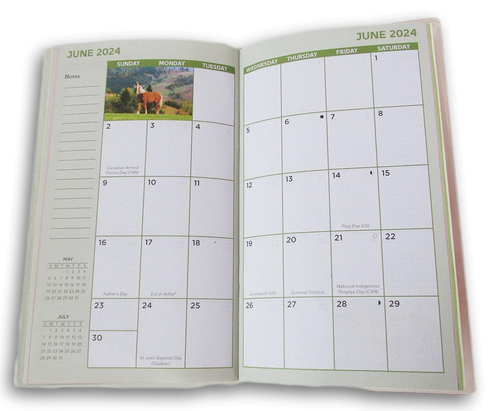 Jot Scenic 2-Year Miniature Monthly Planner Book for 2023-2024 (Horses)