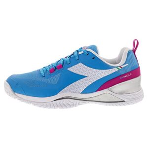 Diadora Women's Blushield Torneo All Ground Tennis Shoe (Sky Blue/White, 7.5)