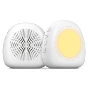 LEAWOD Portable White Noise Sound Machine with Night Light, 17 Soothing Sounds for Sleeping, Rechargeable White Noise Machine for Baby, Adults, Kids