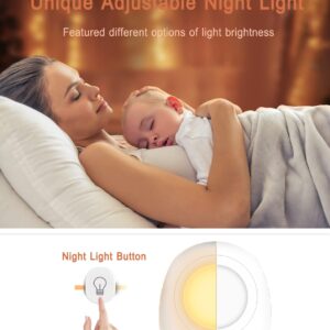 LEAWOD Portable White Noise Sound Machine with Night Light, 17 Soothing Sounds for Sleeping, Rechargeable White Noise Machine for Baby, Adults, Kids