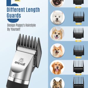 oneisall Dog Clippers and Dog Paw Trimmer Kit 2 in 1 Pet Cat Dog Grooming Kit Quiet Cordless Dog Clippers for Grooming Pet Hair Trimmers for Dogs Cats