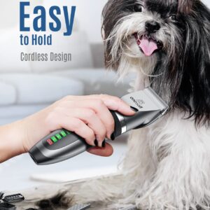 oneisall Dog Clippers and Dog Paw Trimmer Kit 2 in 1 Pet Cat Dog Grooming Kit Quiet Cordless Dog Clippers for Grooming Pet Hair Trimmers for Dogs Cats