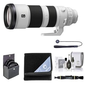 sony fe 200-600mm f/5.6-6.3 g oss lens for sony e, bundle with prooptic 95mm filter kit, lens wrap, lens cleaner, cleaning kit, universal lens cap tether