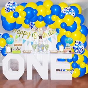 Royal Blue Yellow Balloon Garland Arch Kit - 117PCS Royal Blue and Yellow Balloons birhtday Party Supplies for Birthday Baby Shower Wedding Graduations Retirement Farewell Party Decorations