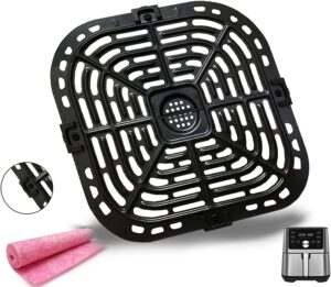 air fryer grill plate for instants vortex plus gourmia gaf680/685 6qt air fryers, upgraded nonstick air fryer crisper plate tray rack for instants vortex 5.7qt/6qt air fryers, dishwasher safe