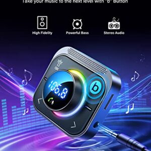 Bluetooth 5.3 FM/AUX Bluetooth Car Adapter, JOYROOM【Air Vent Installation & Bass Boost】 3 Ports PD&QC 3.0 FM Transmitter for Car, Radio Bluetooth Receiver for Car HD Calling and Enjoy Music