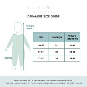 Tealbee DREAMSIE Toddler Wearable Blanket with Sleeves | Baby Sleep Bag Sack with Feet and Sleeves for Walkers and Walking Baby. TOG 1.2 Toddler Sleep Suit to Keep Warm (12M-2T)