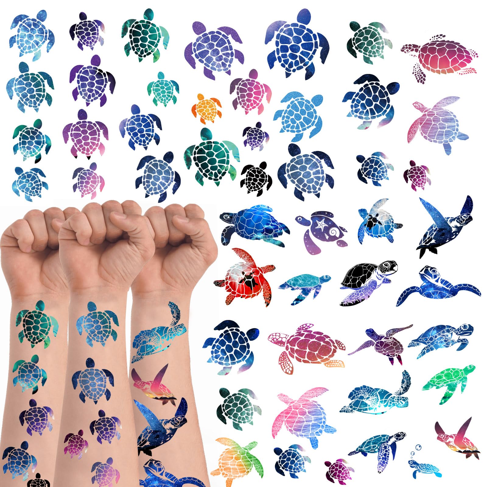 Turtle Temporary Tattoos,20 Sheets 172 Pieces Turtle Themed Tattoos Stickers Party Decoration Supplies favors Body Art for Kids Adults