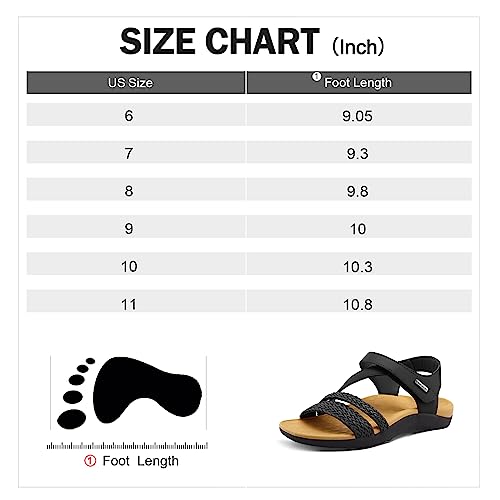 SEEKAVAN Women's Arch Support Sandals Orthopedic Sandals for Women Comfortable Woven Walking Sandals