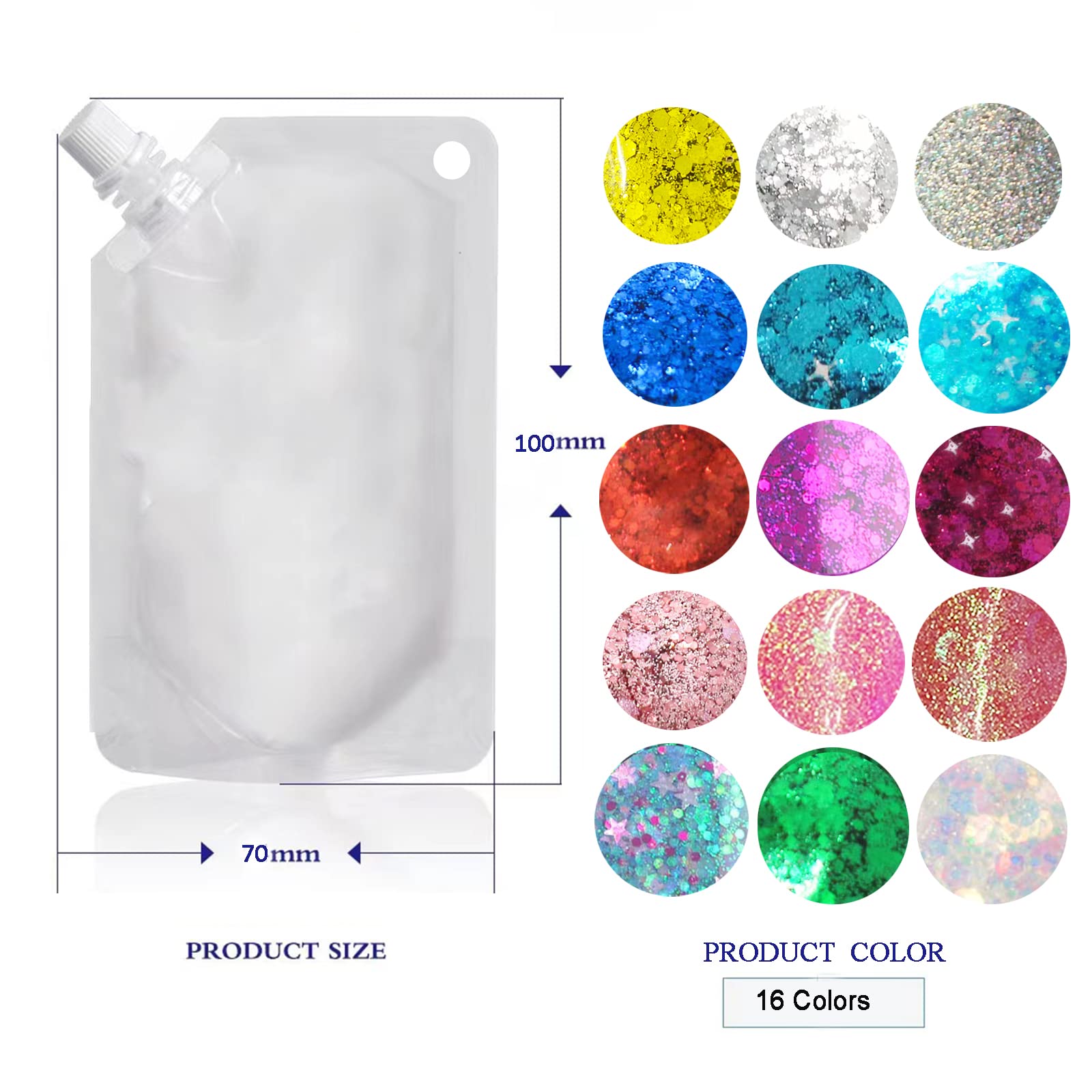 Body Glitter Gel 16 Color Sequins Glitter Gel Easy to Apply&Clean, Festival Glitter Christmas Makeup for Women Long Lasting Sparkling Suitable for Body, Face, Hair, Eyes Silver (Chunky Glitter)