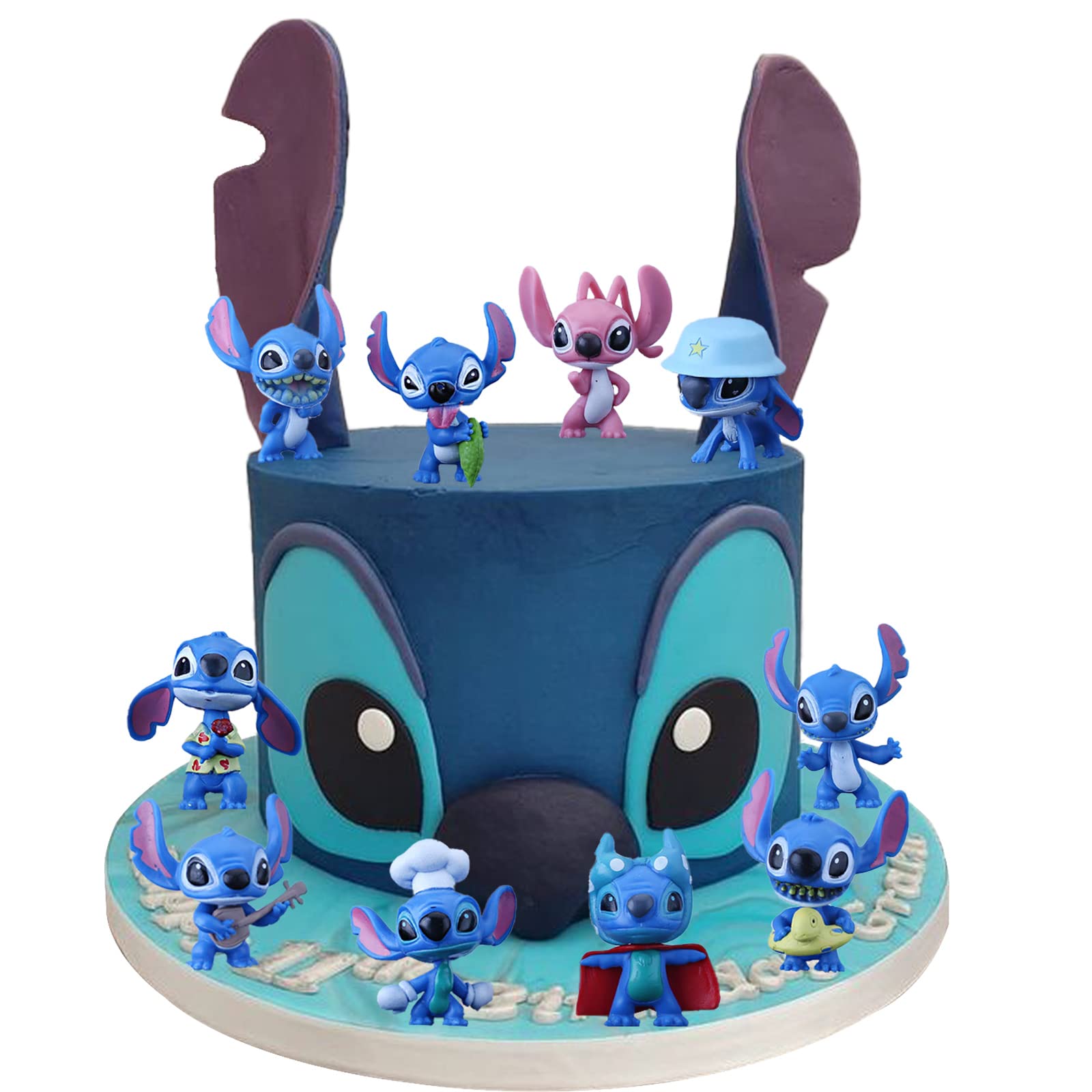 10Pcs Lilo and Stitch Cake Toppers Children's Birthday Party Cake for Lilo and Stitch Birthday Party Supplies