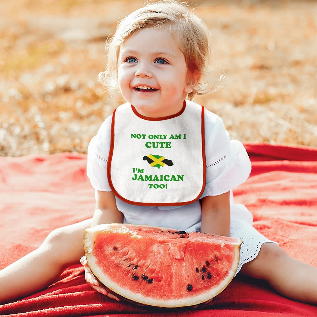 Toddler & Baby Bibs Burp Cloths Not Only I Am Cute Not Only Am I Cute I'M Jamaican Too Cotton Baby Items for Baby Girl & Boy White Black Design Only