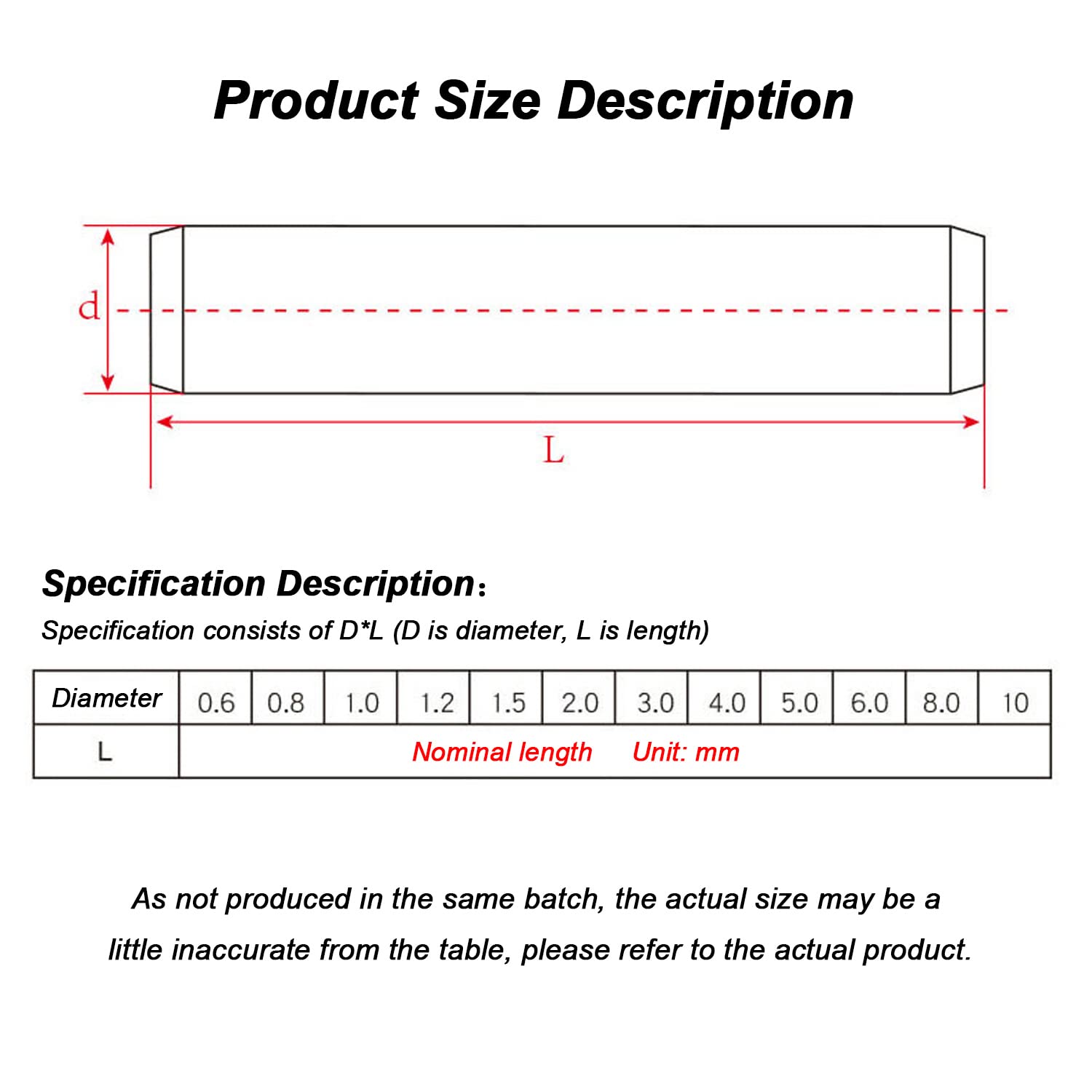 Othim 3.5Mm Dowel Pins, 304 Stainless Steel Dowel Rods Shelf Support Pin Metal Fasten Elements Used on Precise Location, 50 Pcs,Length 16mm