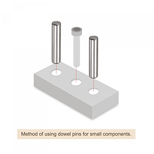 uxcell 8x12mm Dowel Pins, 5pcs 304 Stainless Steel Round Head Flat Chamfered End Dowel Pin Bunk Bed Pins Shelf Pegs Support Shelves Fasten Elements