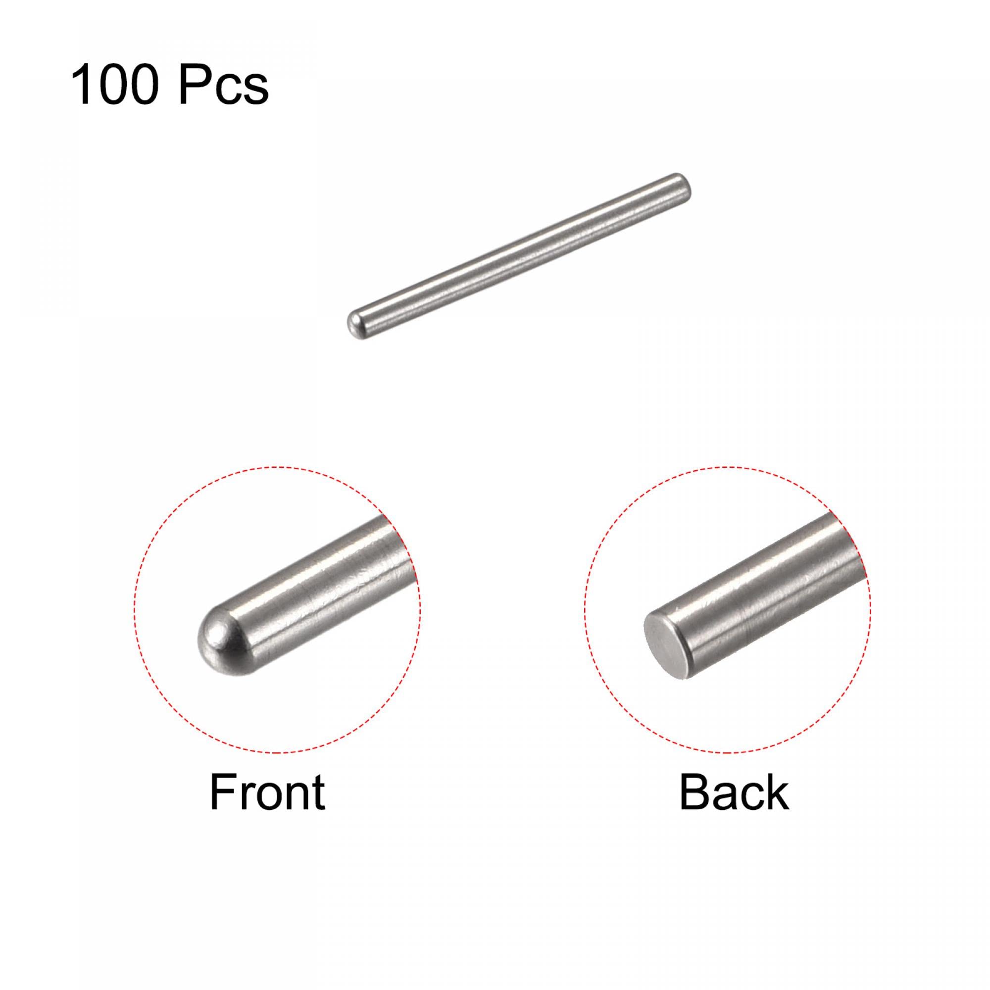 uxcell 1.2x10mm Dowel Pins, 100pcs 304 Stainless Steel Round Head Flat Chamfered End Dowel Pin Bunk Bed Pins Shelf Pegs Support Shelves Fasten Elements