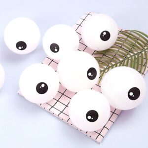 NUOBESTY 100PCS Halloween Eyeball Balloons 5 Inch Inflatable Thickened White Latex Balloons Round Eyeball Aluminum Film Balloons for Halloween Party Decoration Supplies