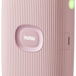 Fujifilm Instax Mini Link 2 Smartphone Printer Soft Pink Bundle Instax Mini Twin Pack Instant Film and 20 Sticker Frames (4 Items)