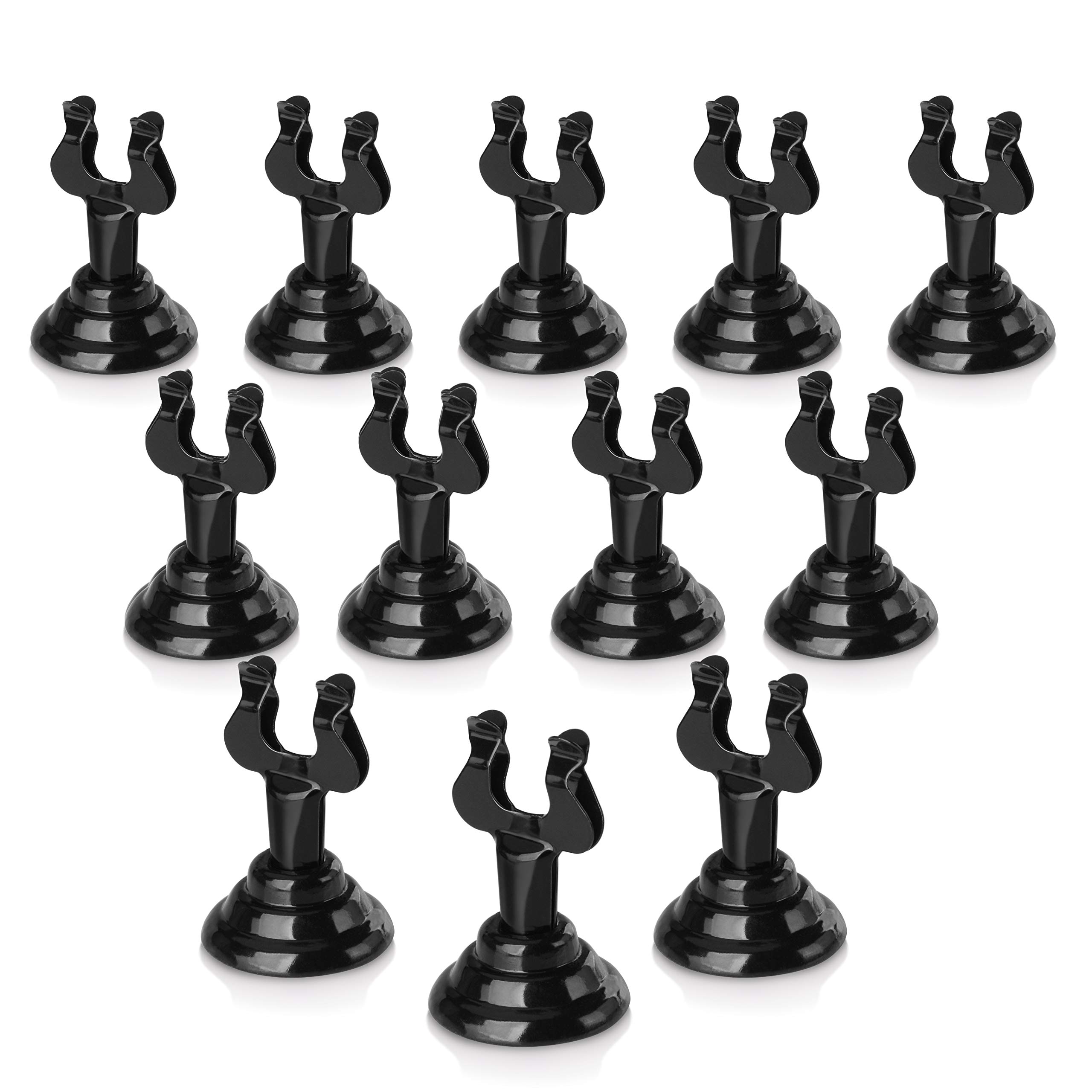 New Star Foodservice 532244 Triton/Ring-Clip Number Holder/Number Stand/Place Card Holder, Set of 12, 1.5-Inch, Black