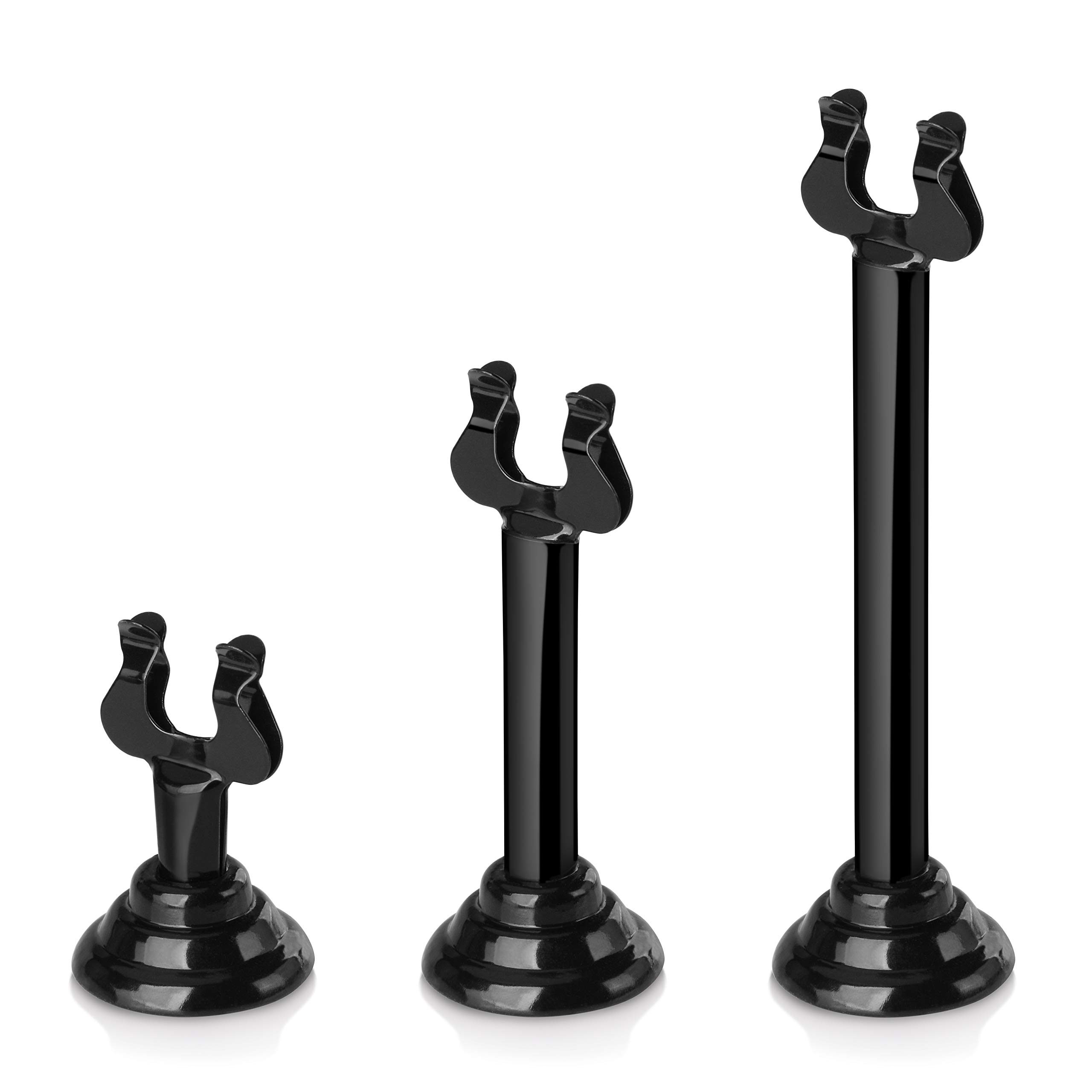 New Star Foodservice 532244 Triton/Ring-Clip Number Holder/Number Stand/Place Card Holder, Set of 12, 1.5-Inch, Black