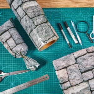 164 ft Brick Wall Backdrop Stone Wall Scene Setter Medieval Castle Wallpaper Curtains Door Cobblestone Tablecloth Photo for Halloween Wallpaper Medieval Party Decor Castle Knight Themed Party Supplies