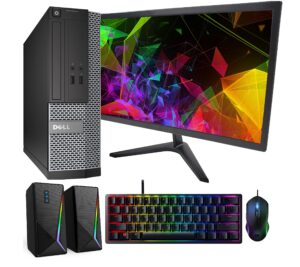 dell optiplex sff computer desktop pc intel core i5 3rd gen processor | 16gb ram & 2tb hdd | wifi & bluetooth rgb dual speakers & keyboard mouse new led 19" monitor windows 10 pro (renewed)