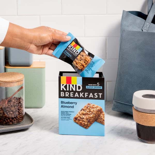 KIND Breakfast, Healthy Snack Bar, Blueberry Almond, Gluten Free Breakfast Bars, 100% Whole Grains, 1.76 OZ Packs (6 Count)