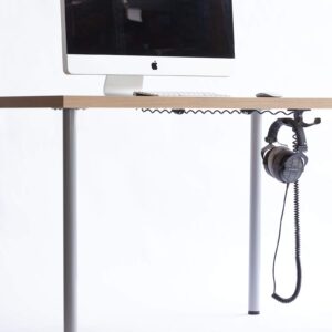 Elevation Lab The Anchor Pro (2-Pack) - Extra Strong Under-Desk Headphone Stand Mount with Built-in Cord Management