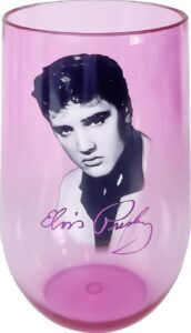 spoontiques - elvis acrylic wine cup - acrylic wine tumbler – acrylic stemless wine glass – 16oz - 5 5/8” tall