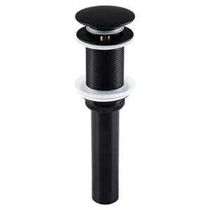 kes bathroom sink drain pop up drain without overflow, vessel sink stopper matte black, all metal rustproof brass and 304 stainless steel, s2008s62d-bk