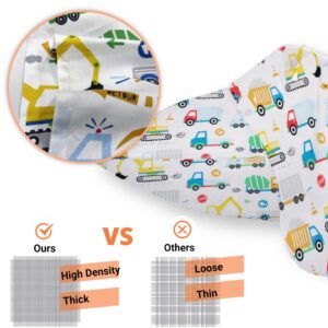 Baby Toddler Pillow Cases Trcuk Pattern - Child Pillowcase Fit Kids & Travel Pillows 13 x 18, 14 x19 - Soft Cotton Pillows Cover Set of 2, Envelope Pocket, Durable Well Stitched, Boy Girl Crib Bedding