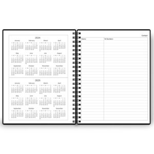 A4 Undated Daily Planner Notebook- Daily Productivity Planner with Hourly Schedules, Action Items and Follow-up, Daily Organizer to Improve Time Management, 8.5 × 11 Inch, Black PU Daily Planner 2024