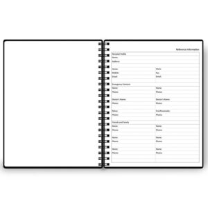 A4 Undated Daily Planner Notebook- Daily Productivity Planner with Hourly Schedules, Action Items and Follow-up, Daily Organizer to Improve Time Management, 8.5 × 11 Inch, Black PU Daily Planner 2024