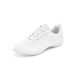 YSMIIH White Cheer Shoes Women Cheerleading Walking Sneakers Girls Tennis Dance Shoes (White,8