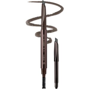 craslan makeup brow eyebrow definer pencil, waterproof, longlasting, dual-sided brow brush with refill & spoolie, 04 smokey brown,triangle tip