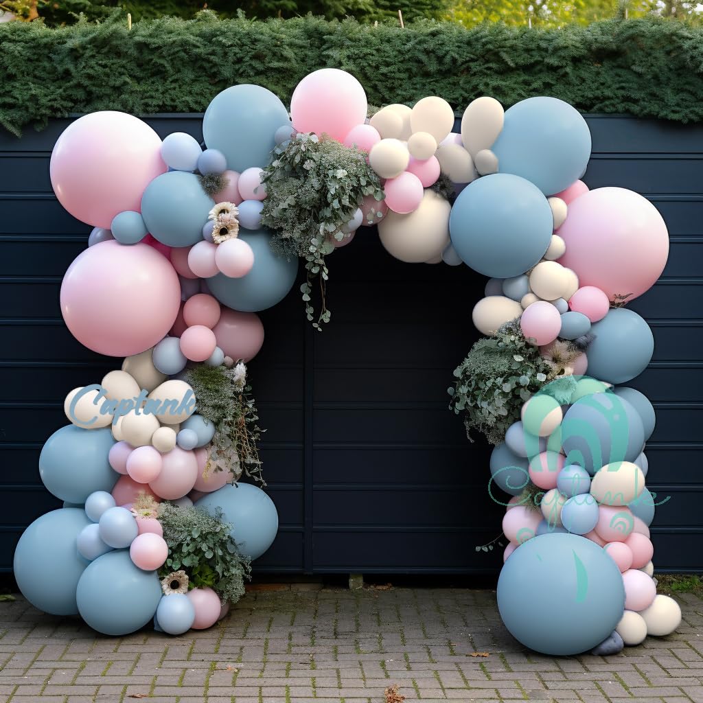 Dusty Blue Balloons Double Stuffed Blue Balloon Garland Pastel Blue Balloons Different Sizes 18In 12In 5In Latex Slate Blue Balloon Arch Kit For Birthday Baby shower Gender Reveal Neutral Party